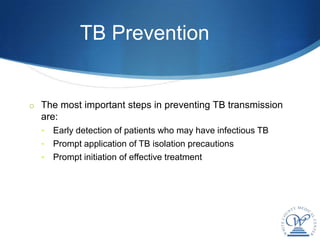 Tuberculosis Prevention And Control