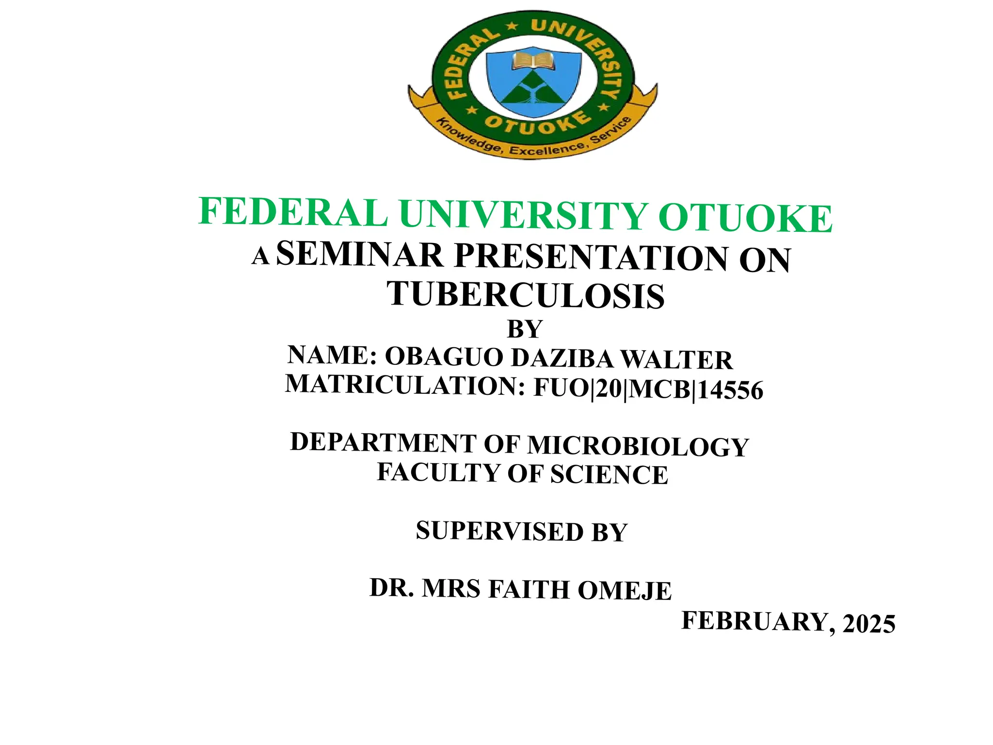 Tuberculosis slide : 2024/2025 PowerPoint | PPTX