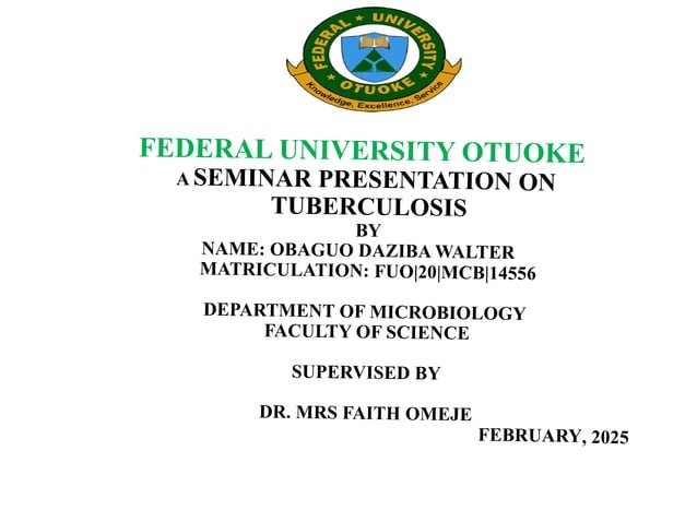 Tuberculosis slide : 2024/2025 PowerPoint | PPTX