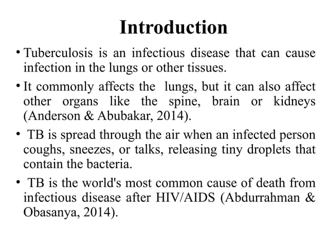 Tuberculosis slide : 2024/2025 PowerPoint | PPTX