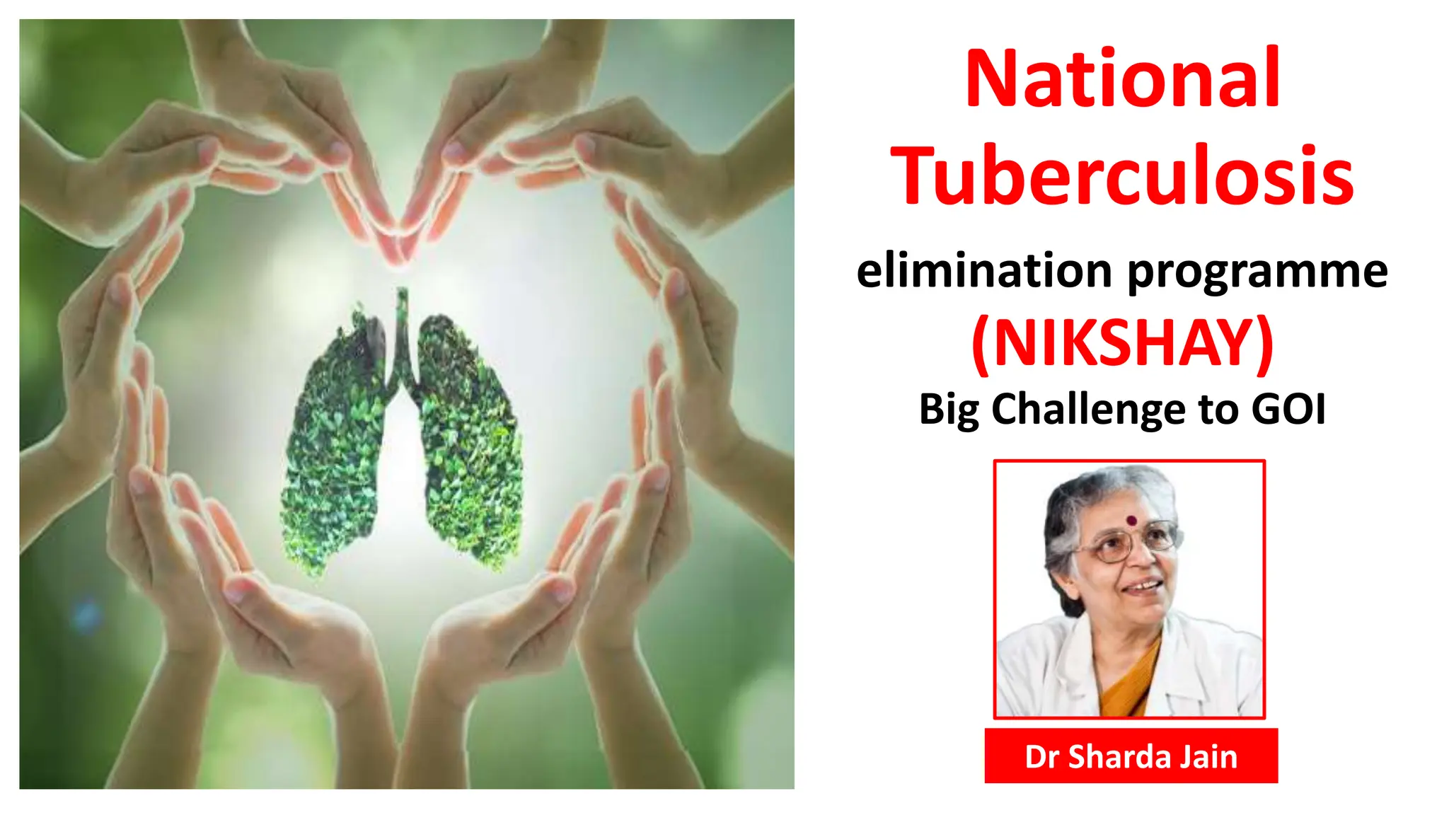 National Tuberculosis elimination programme (NIKSHAY) Big Challenge to GOI : Dr Sharda Jain ...