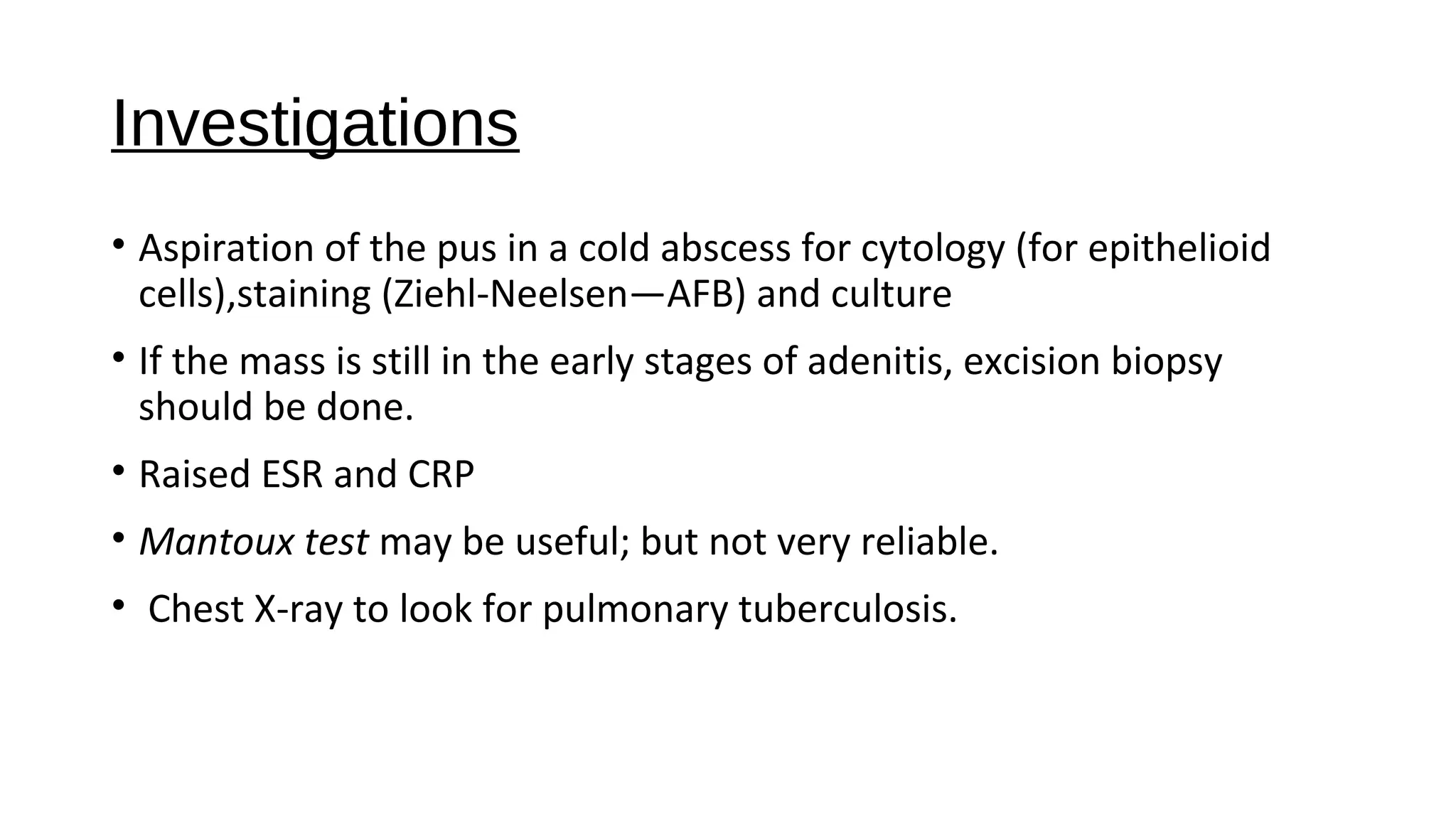 Tuberculous cervical lymphadinitis | PPT
