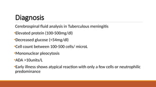 tuberculous meningitis- clinical features, management | PPTX