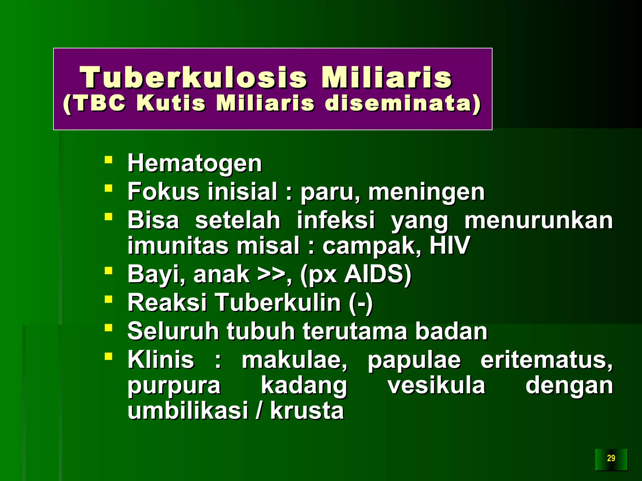 Tuberkulosis kutis & penyakit parasit sawitri, dr. sp kk (k) | PPT