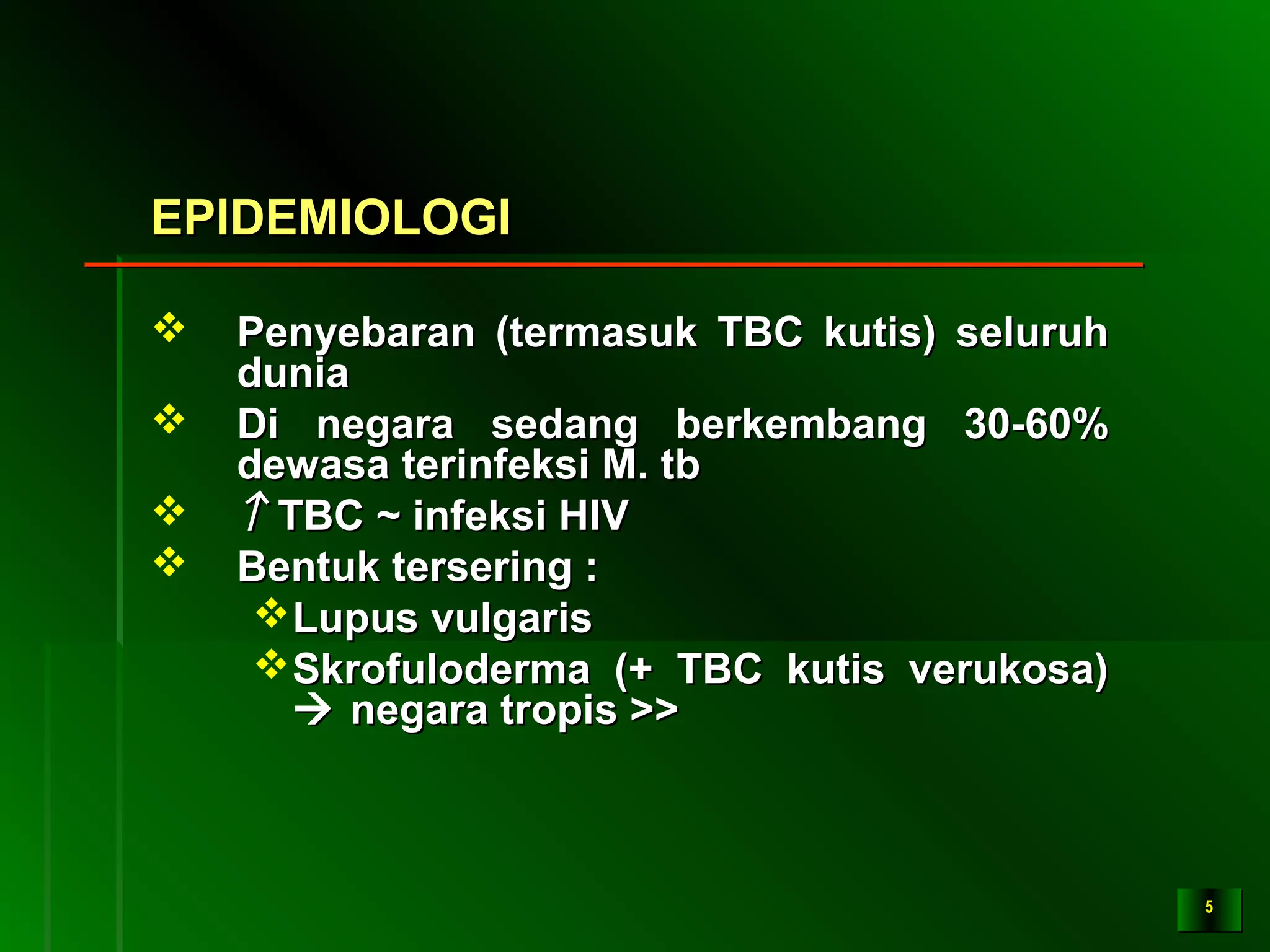 Tuberkulosis kutis & penyakit parasit sawitri, dr. sp kk (k) | PPT