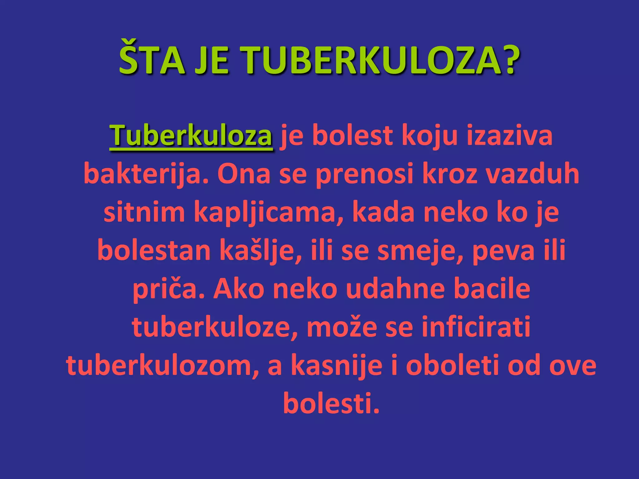 Tuberkuloza kljucne poruke za pacijente | PPSX