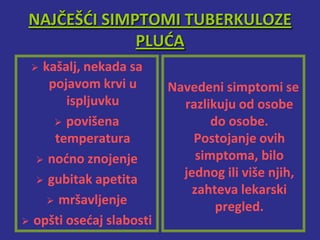 Tuberkuloza kljucne poruke za pacijente | PPT
