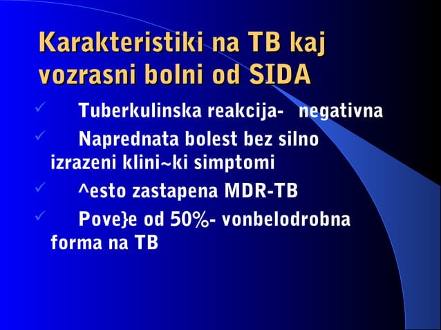 Tuberkuloza i hiv infekcija | PPT
