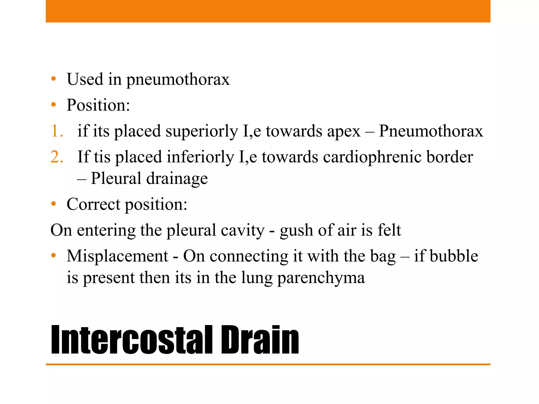Chest tubes and lines | PPTX