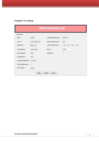 SIstem Informasi Pemesanan Barang - Wulanda Anggoro | PDF