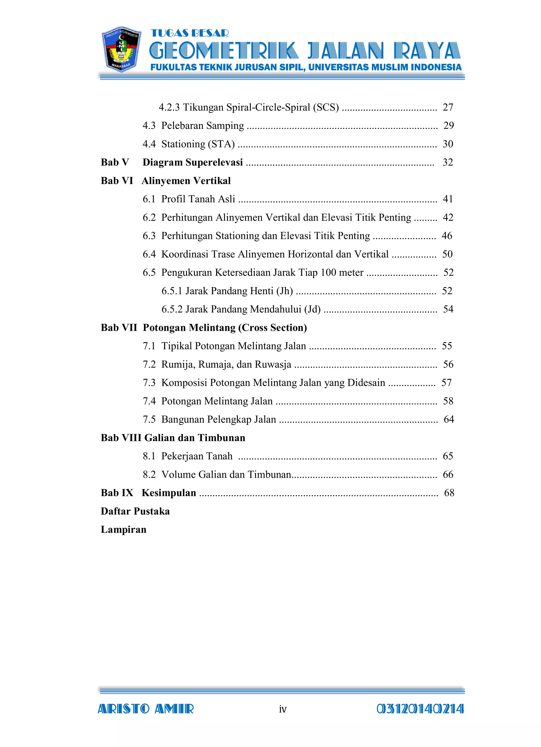 TUGAS BESAR GEOMETRIK JALAN RAYA | PDF