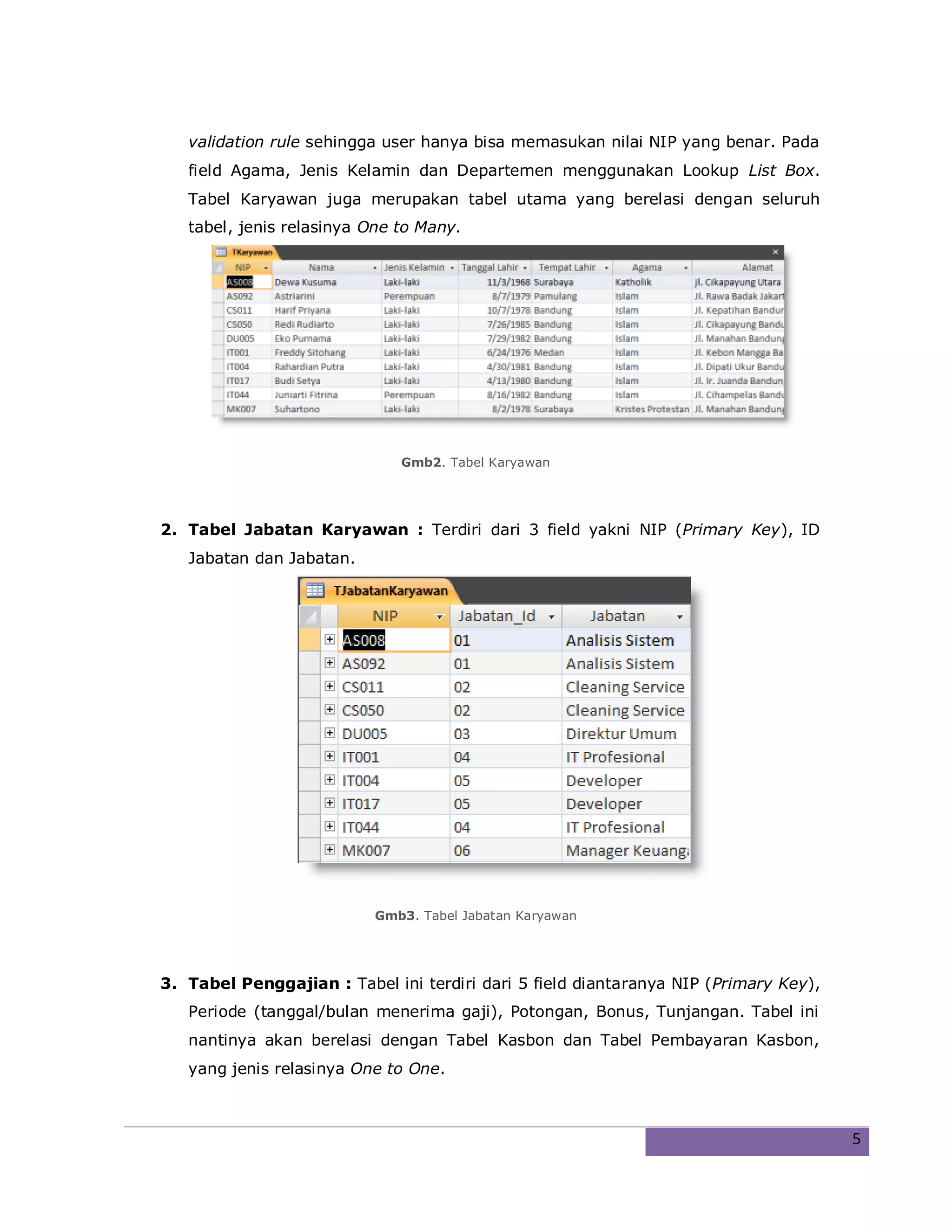 Pengolahan Database Karyawan dengan Access 2007 | PDF