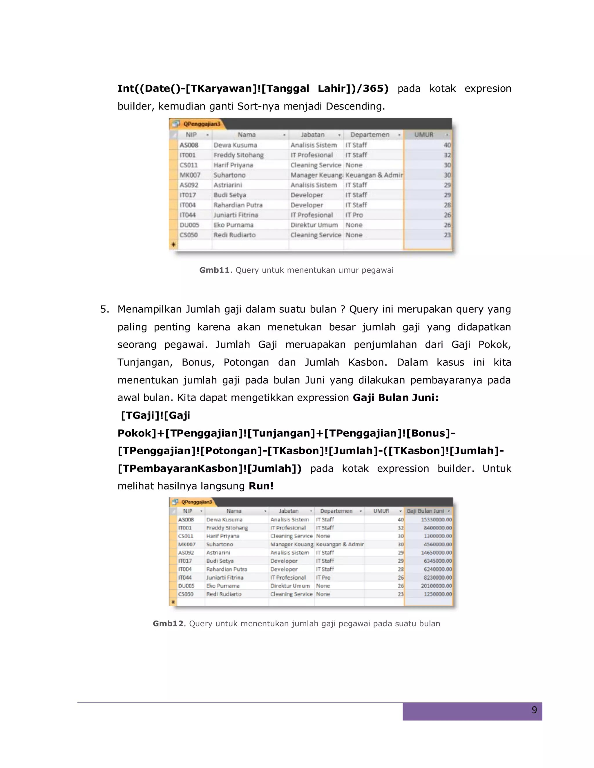 Pengolahan Database Karyawan dengan Access 2007 | PDF