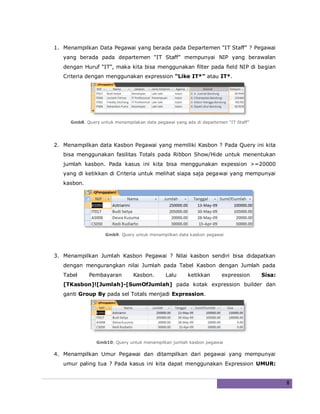 Pengolahan Database Karyawan dengan Access 2007 | PDF
