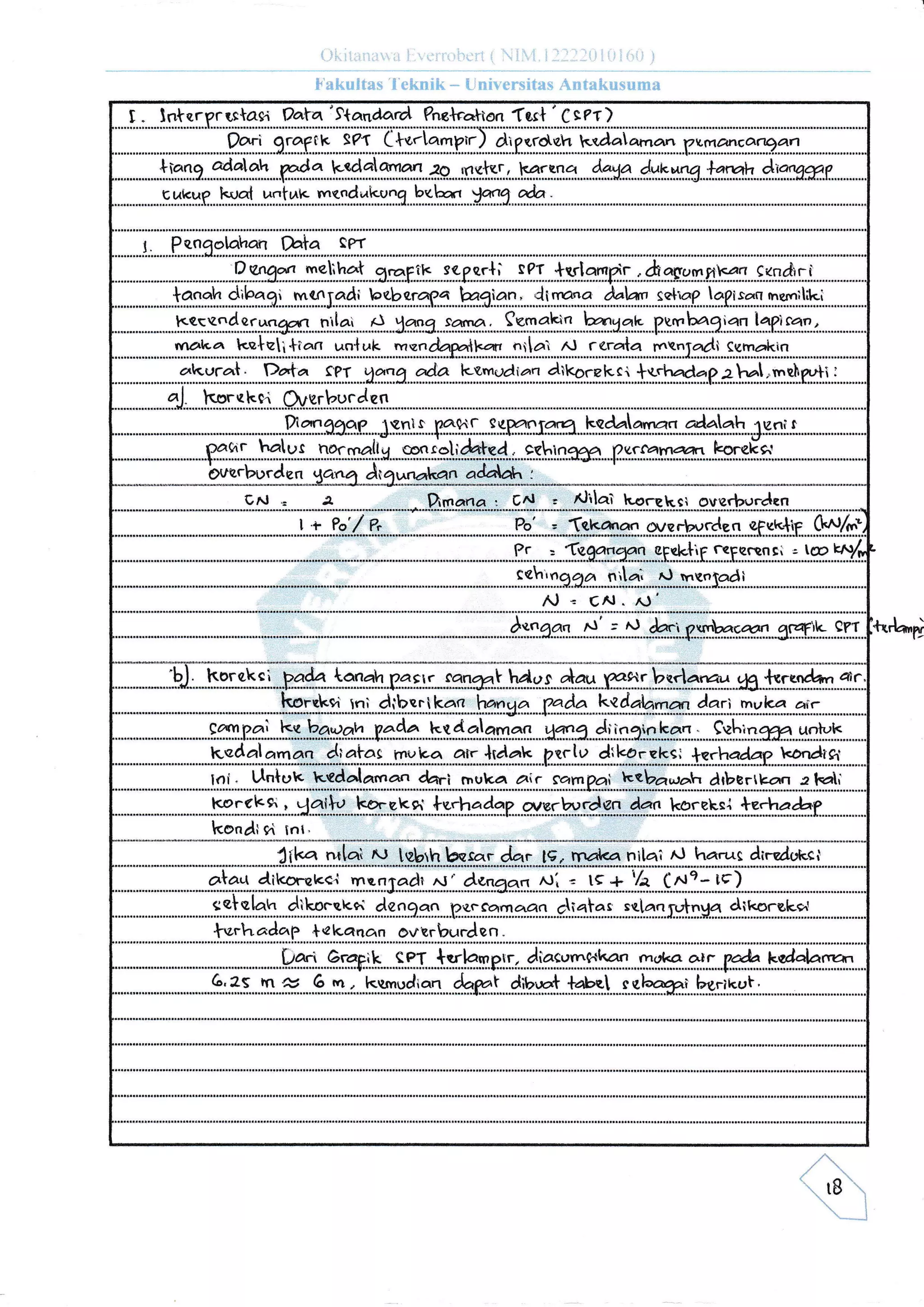 Laporan Tugas Besar Rekaysa Pondasi 2 Okitanawa Everrobert | PDF