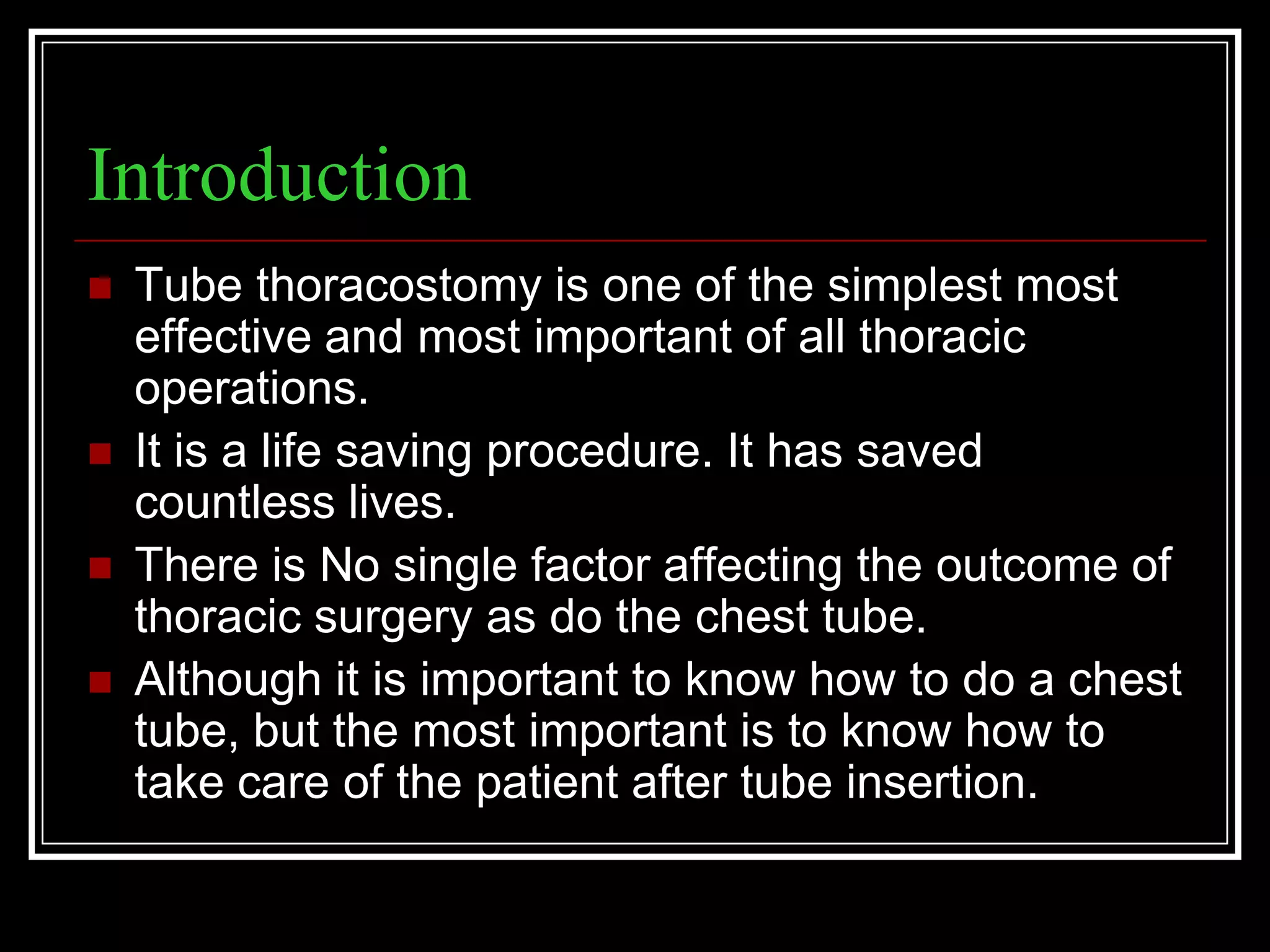 Tube thoracostomy | PPTX