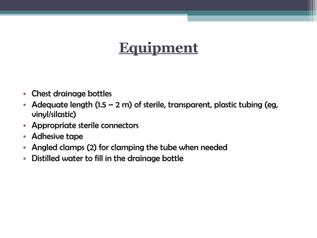 Tube Thoracostomy, Management | PPT | Lung and Respiratory Health ...