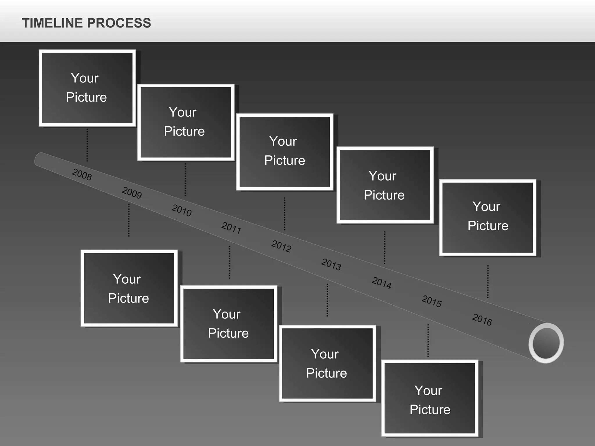 Tube Timeline Process Toolbox for PowerPoint by PoweredTemplate.com