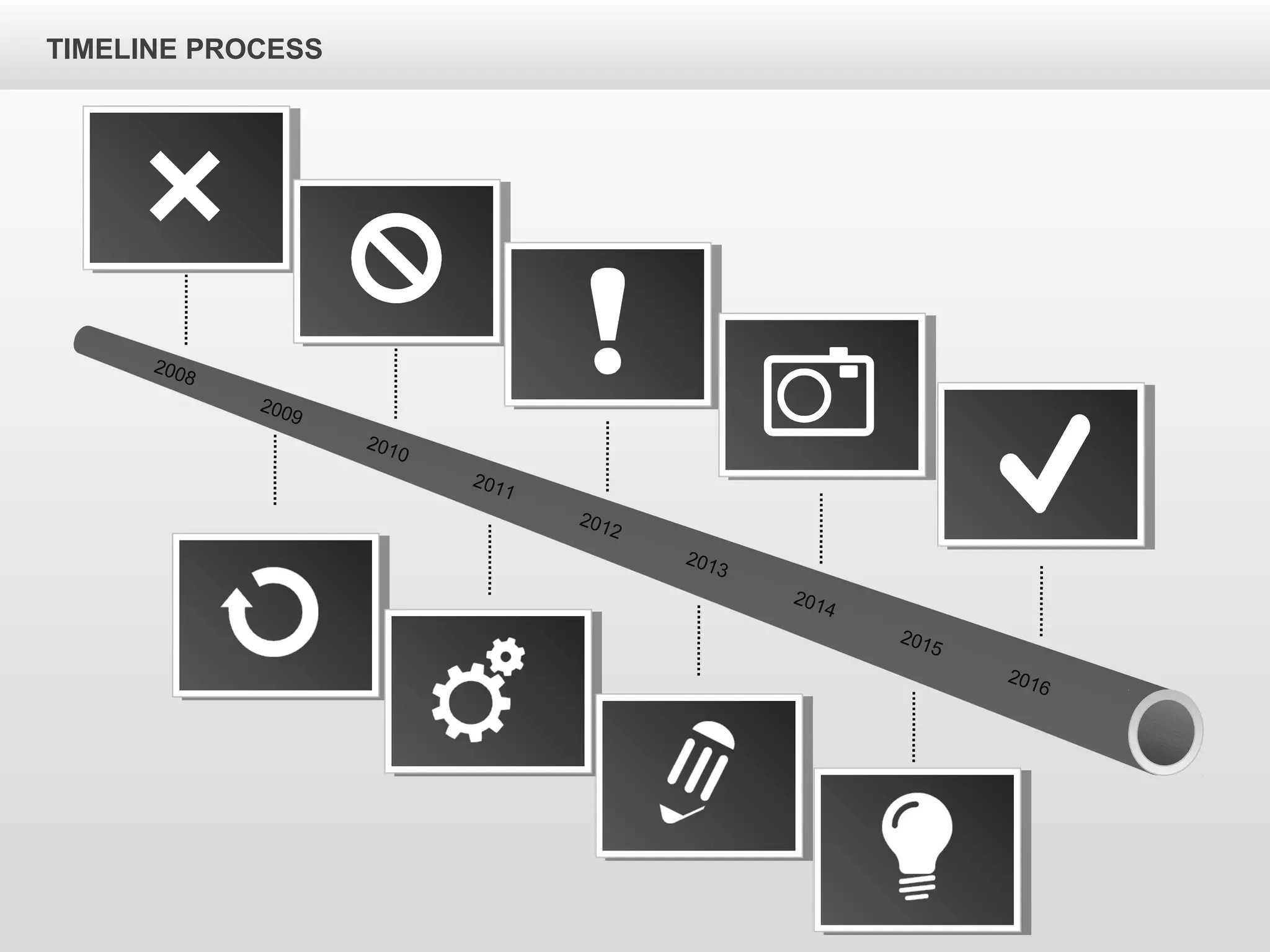 Tube Timeline Process Toolbox for PowerPoint by PoweredTemplate.com