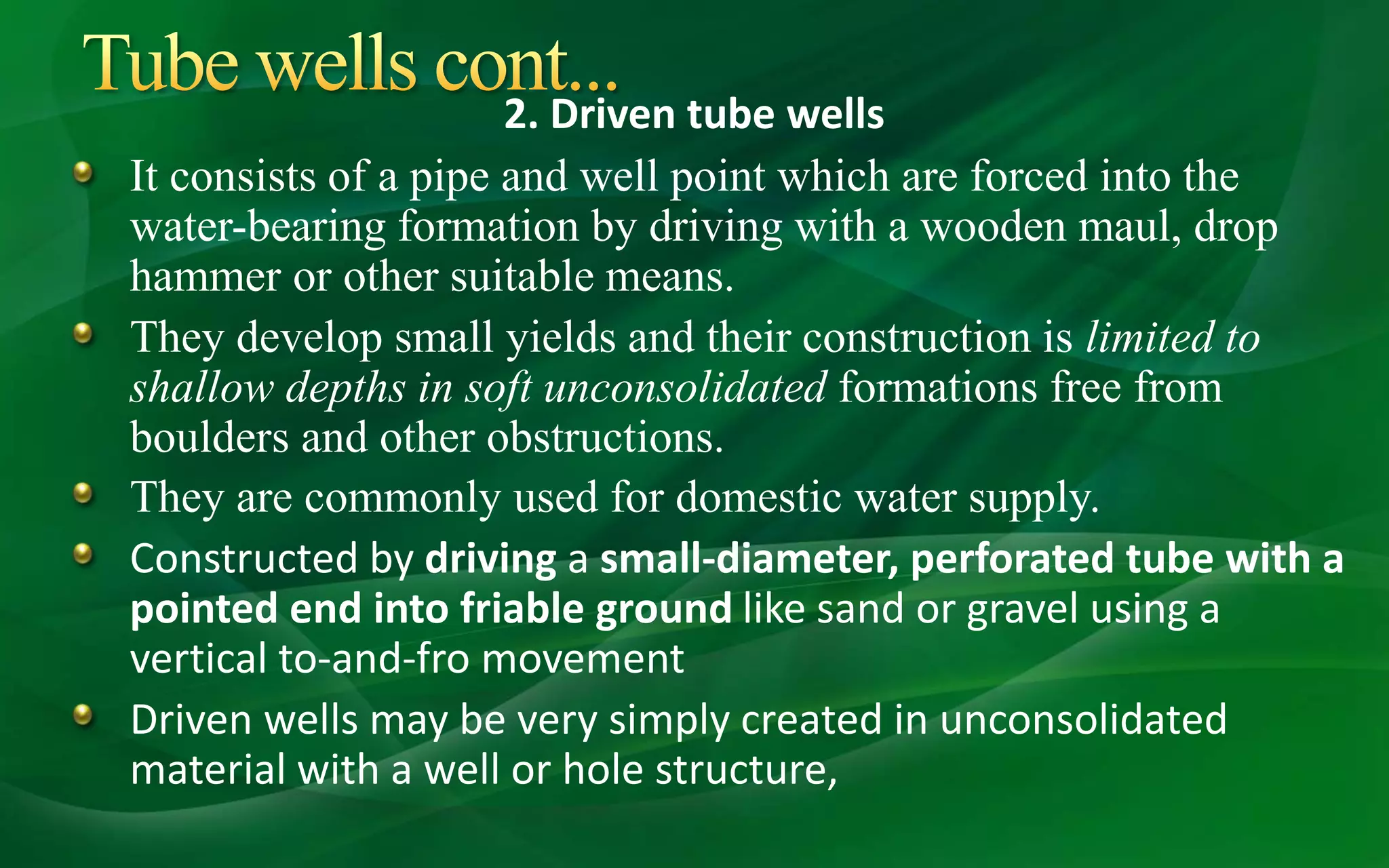 Tube wells and their design | PPTX