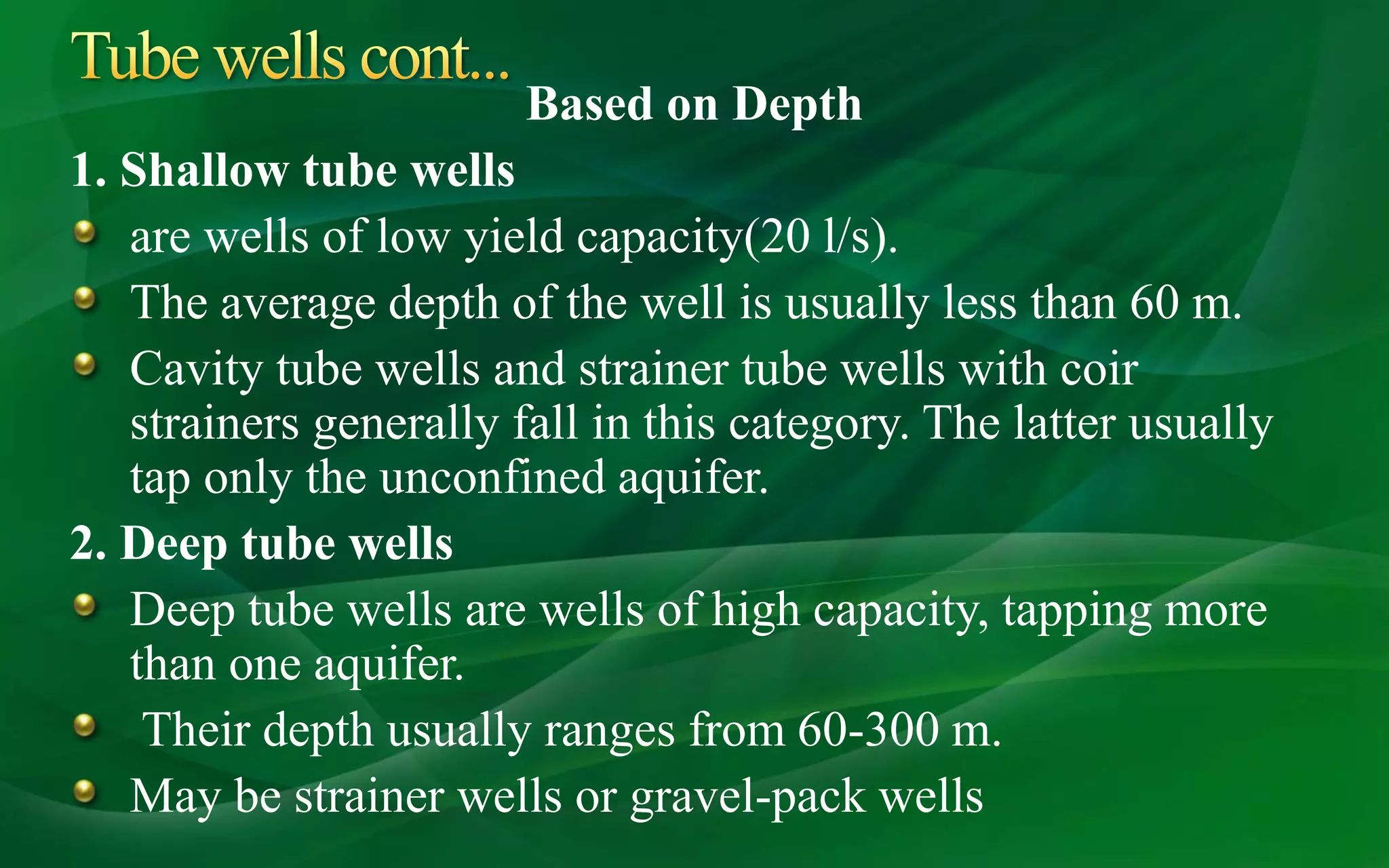 Tube wells and their design | PPTX