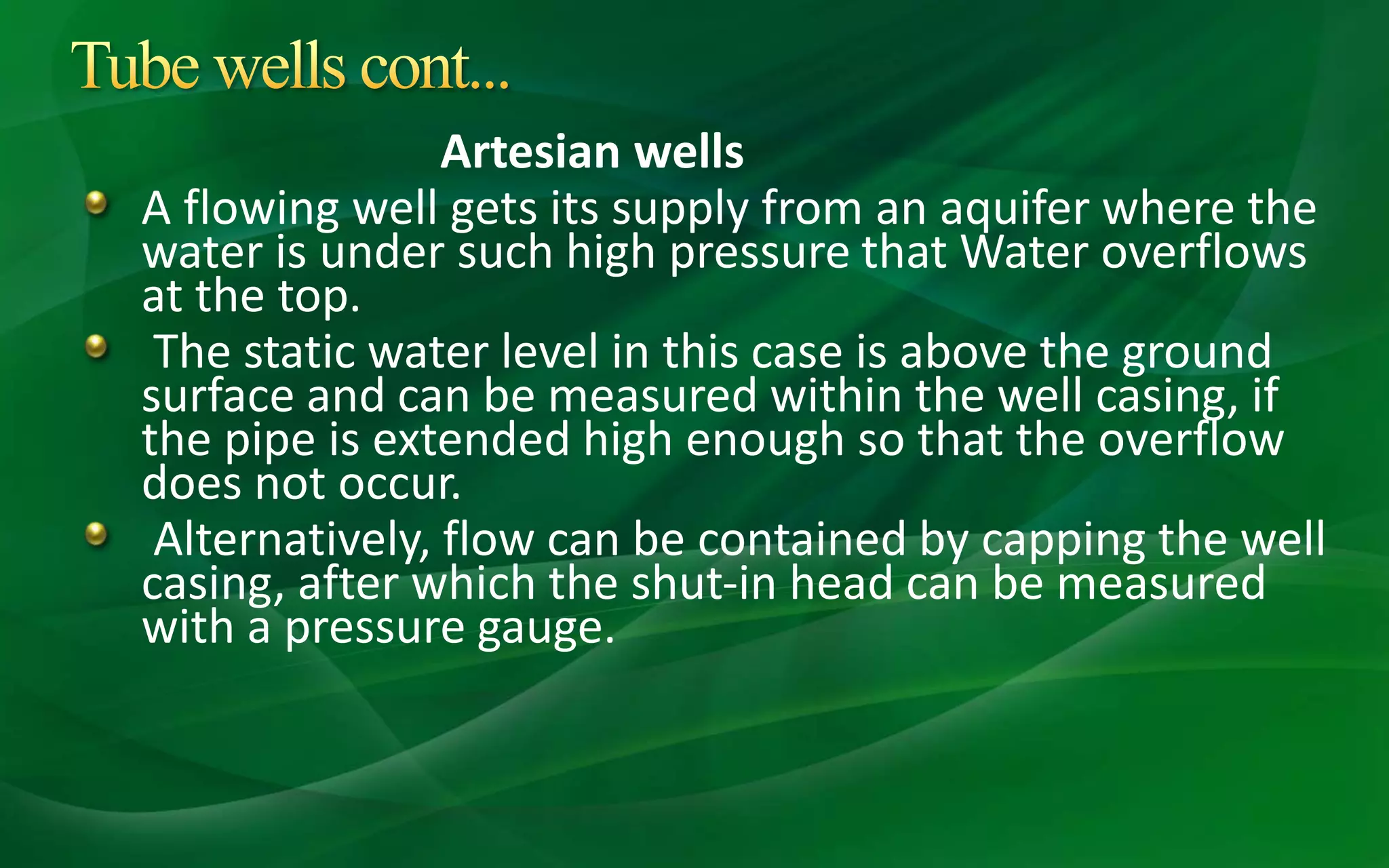 Tube wells and their design | PPTX