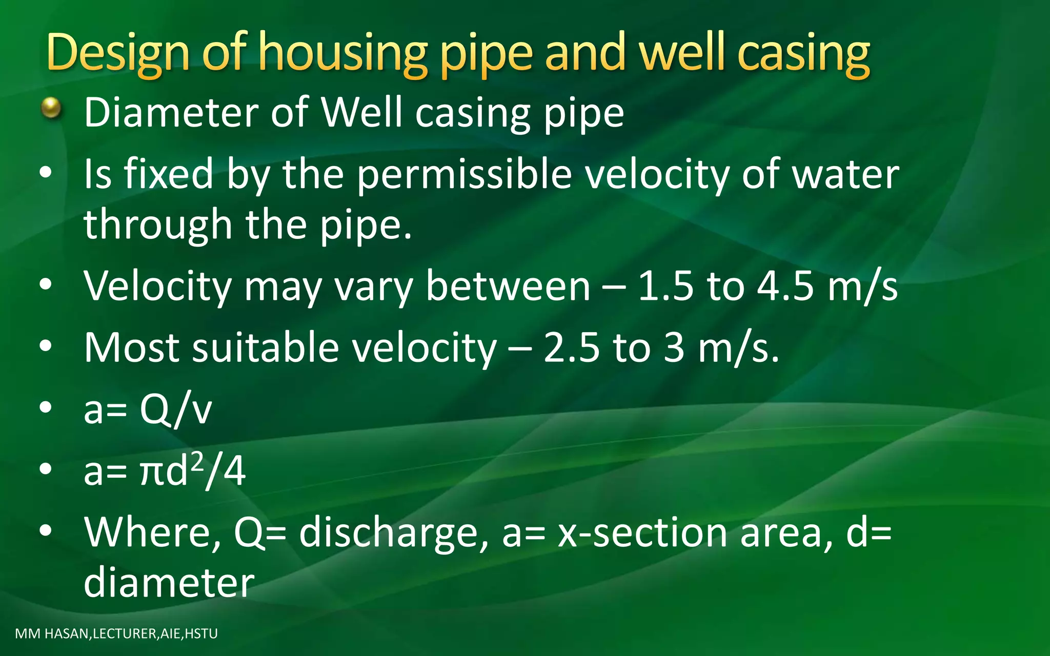 Tube wells and their design | PPTX
