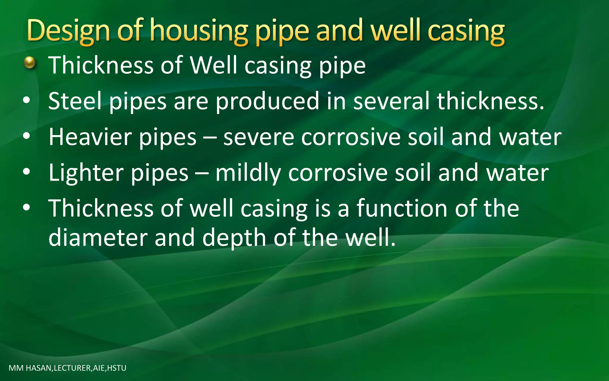 Tube wells and their design | PPTX