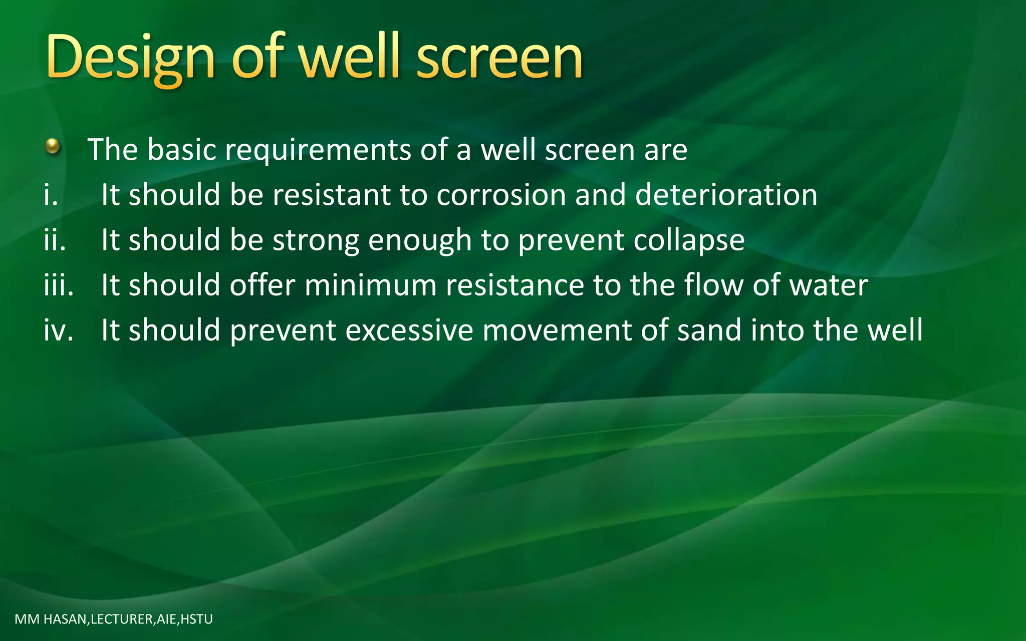 Tube wells and their design | PPTX