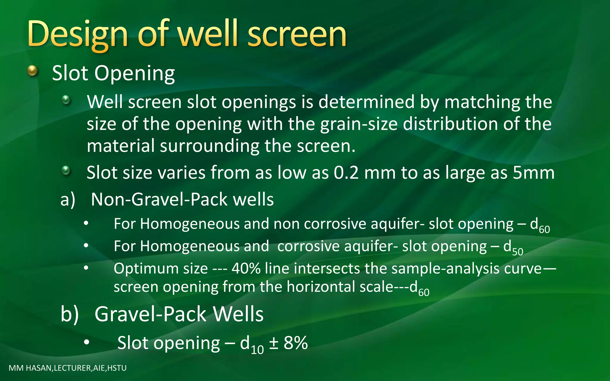 Tube wells and their design | PPTX