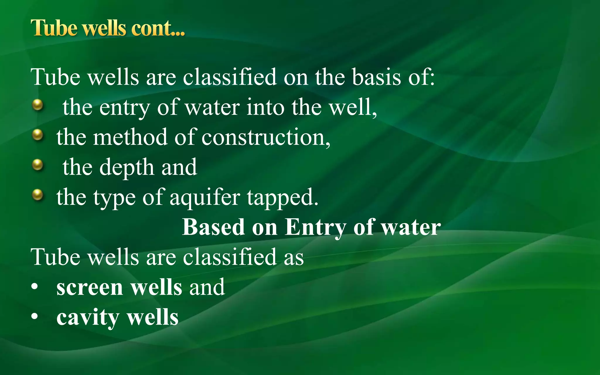 Tube wells and their design | PPTX