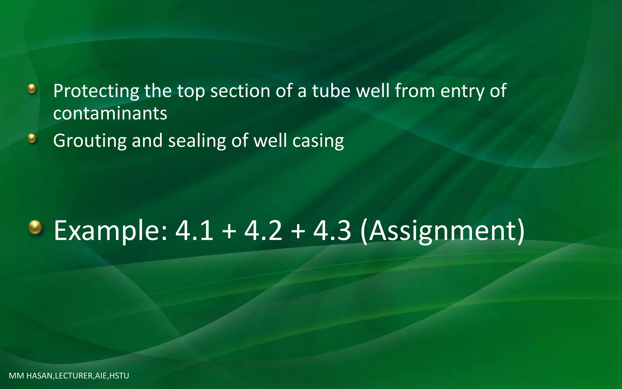 Tube wells and their design | PPTX