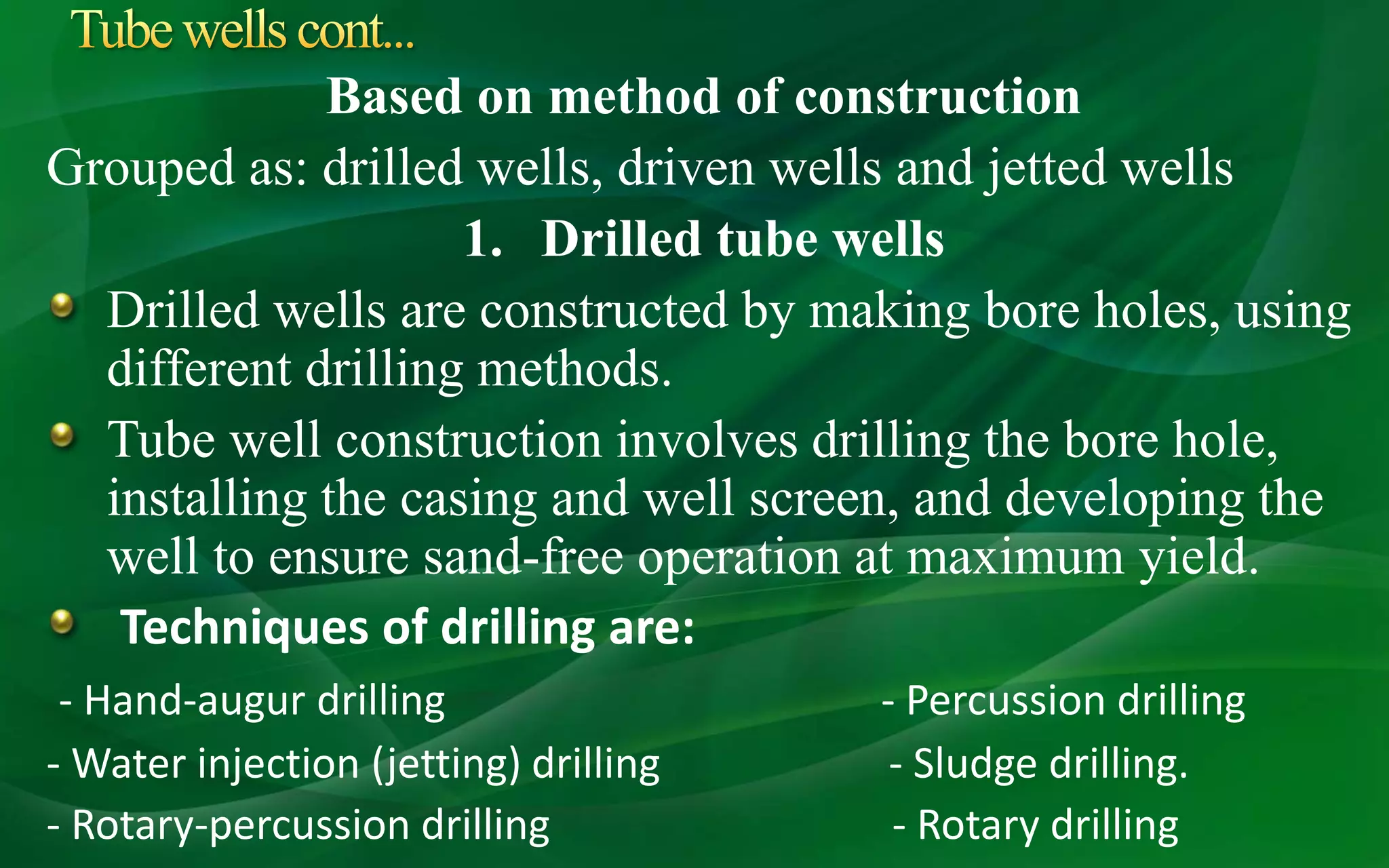 Tube wells and their design | PPTX