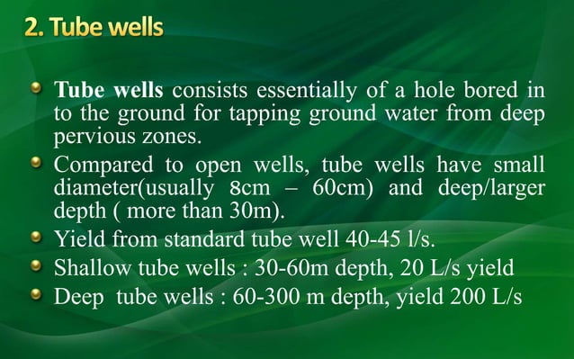 Tube wells and their design | PPTX | Geology | Science