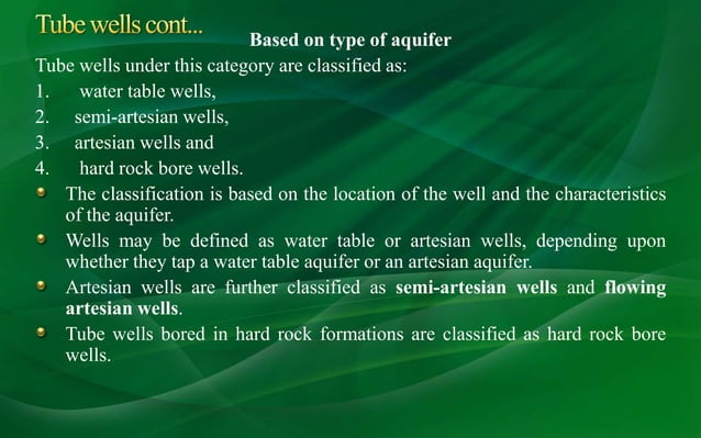 Tube wells and their design | PPTX | Geology | Science
