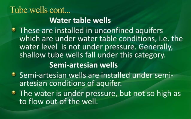 Tube wells and their design | PPTX | Geology | Science