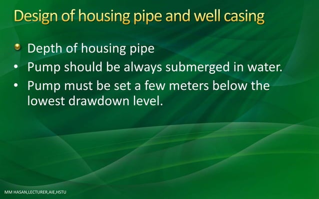 Tube wells and their design | PPTX | Geology | Science
