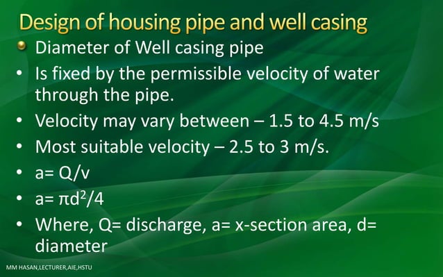 Tube wells and their design | PPTX | Geology | Science