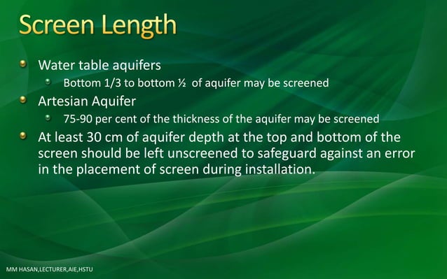 Tube wells and their design | PPTX | Geology | Science