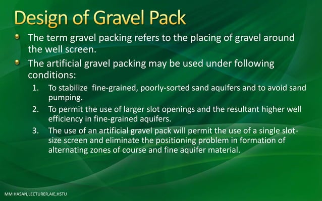 Tube wells and their design | PPTX | Geology | Science