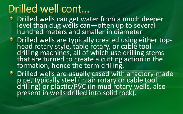 Tube wells and their design | PPTX | Geology | Science