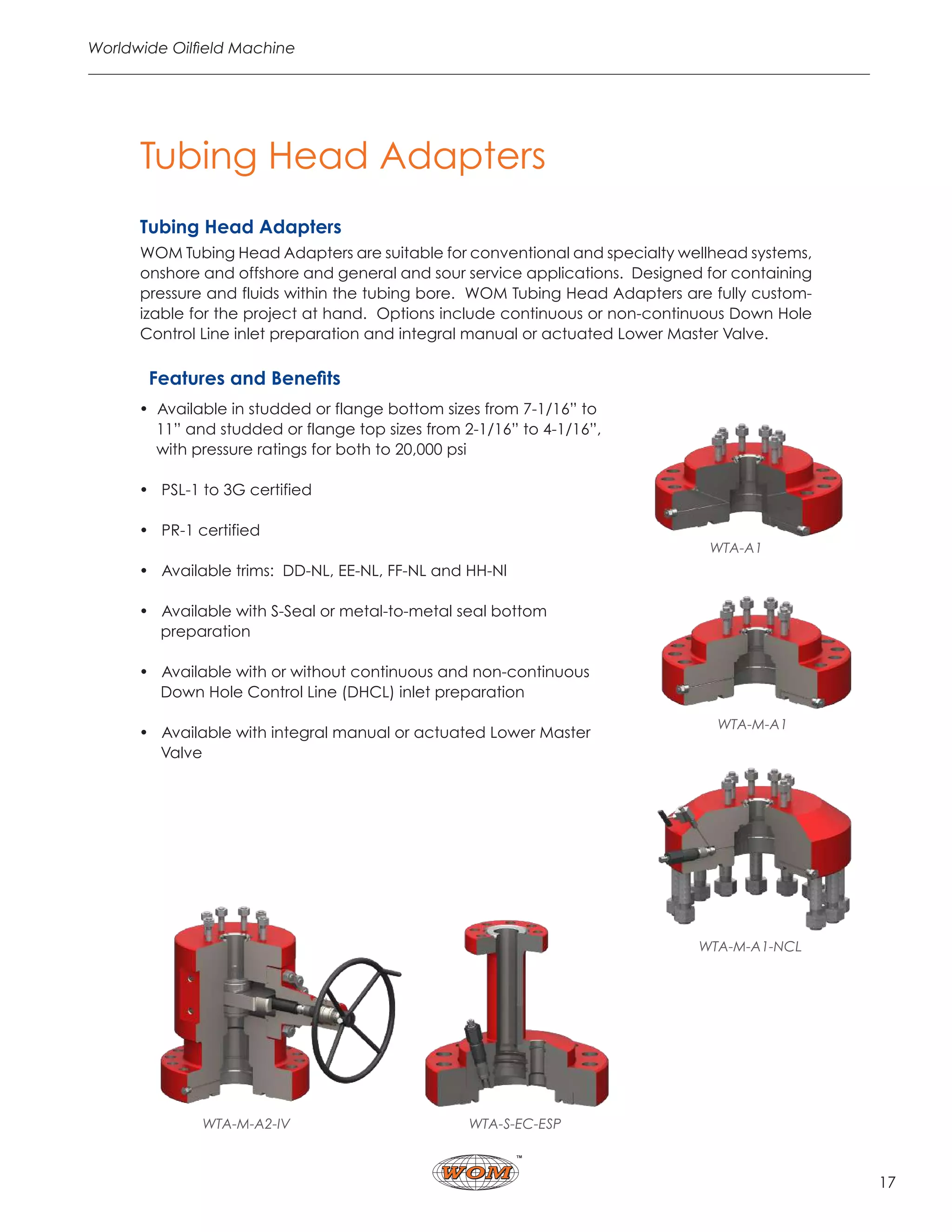 Tubing Head Adapters - Worldwide Oilfield Machine | PDF
