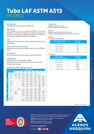 Tubo LAF-ASTM-A513 | PDF