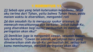 TUBUH KRISTUS the body of Christ harus ada pengertian mengenai Tubuh ...