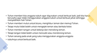 TUBUHKU BERGUNA (Kelas 1 sd) pertemuan ke -1 .pptx