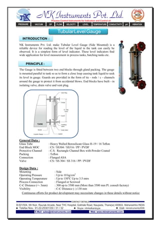Tubular Glass Level Gauge | PDF | Science