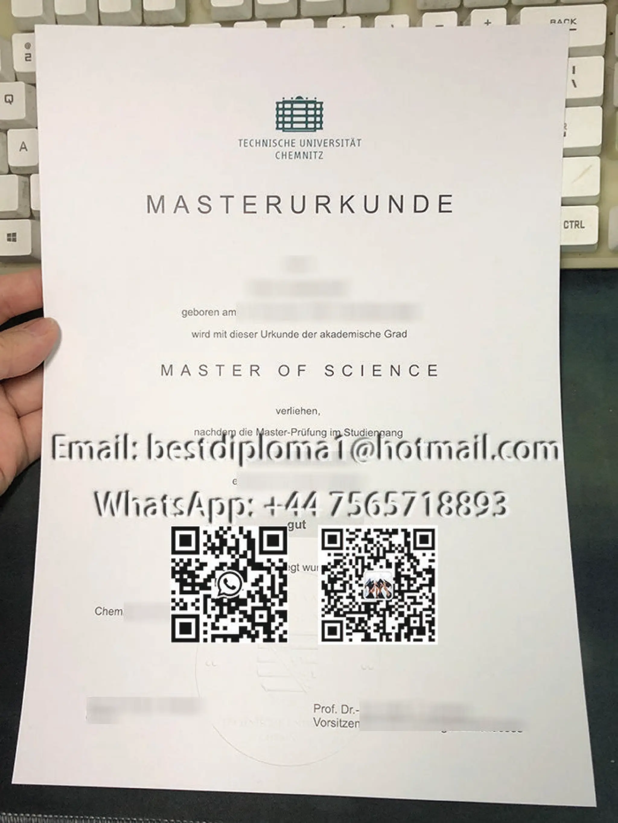 How to Get a Technische Universität Chemnitz Urkunde, Buy a Fake TU Chemnitz Urkunde, Fake ...