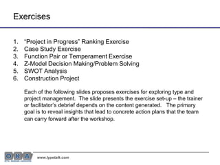 Type/MBTI and Project Management | PPT