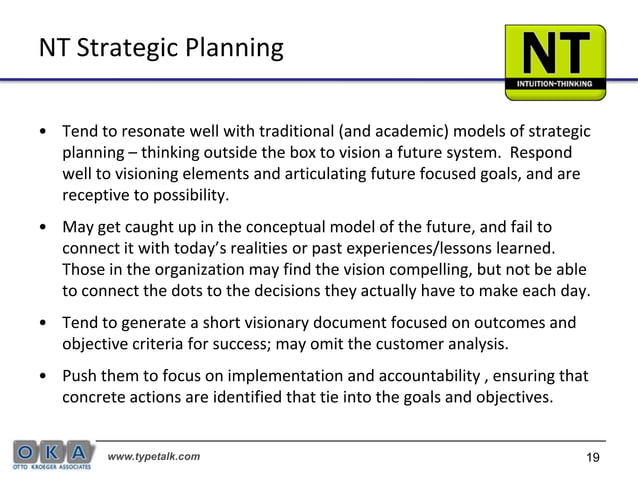 Type/MBTI and Strategic Planning | PPT