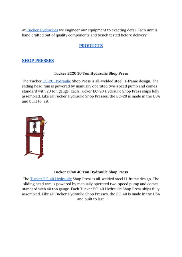 H-Frame shop press | PDF